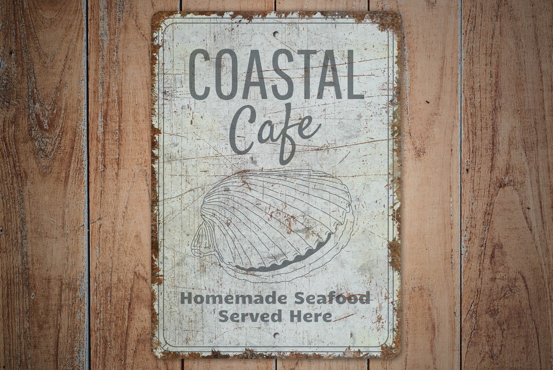 Coastal Cafe - Coastal Cafe Sign - Coastal Cafe Decor - Cafe Sign ...