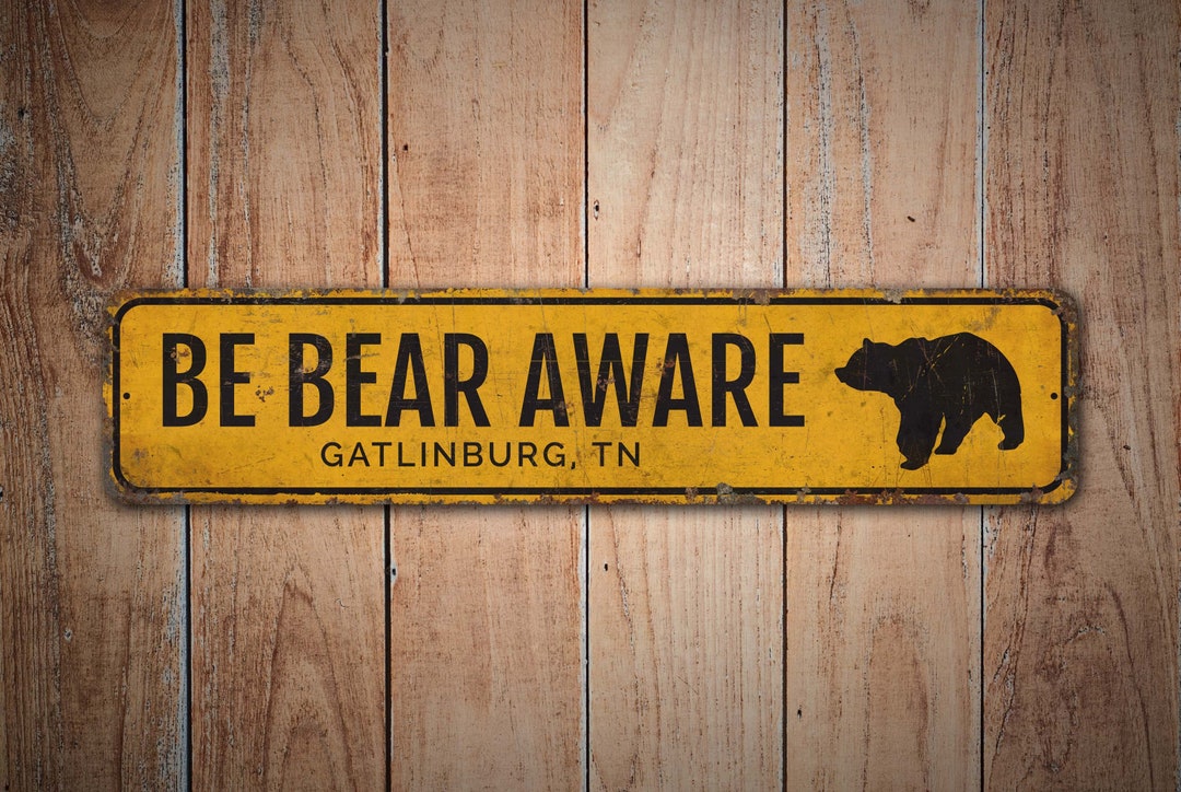 Beware of Bears Vintage Style Sign Custom Alert Sign Bear Caution Sign ...