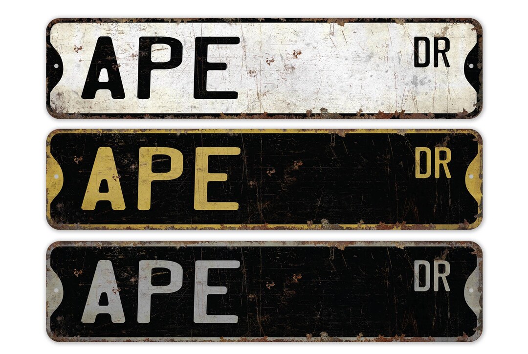 Ape - Ape Sign - Ape Decor - Vintage Style Sign - Custom Street Sign ...
