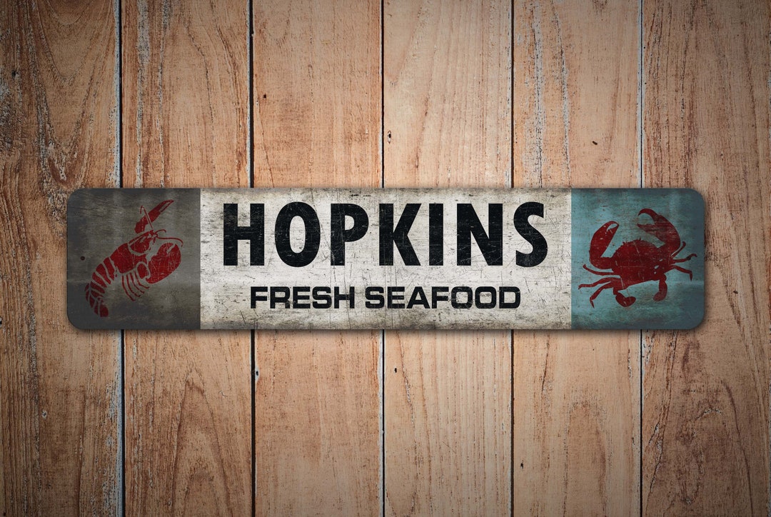 Fresh Sea Food Sign - Lobster and Crab Sign - Sea Food Restaurant ...