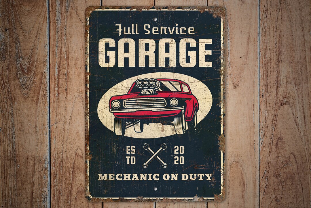 Full Service Garage - Garage Sign - Garage Decor - Mechanic on Duty ...