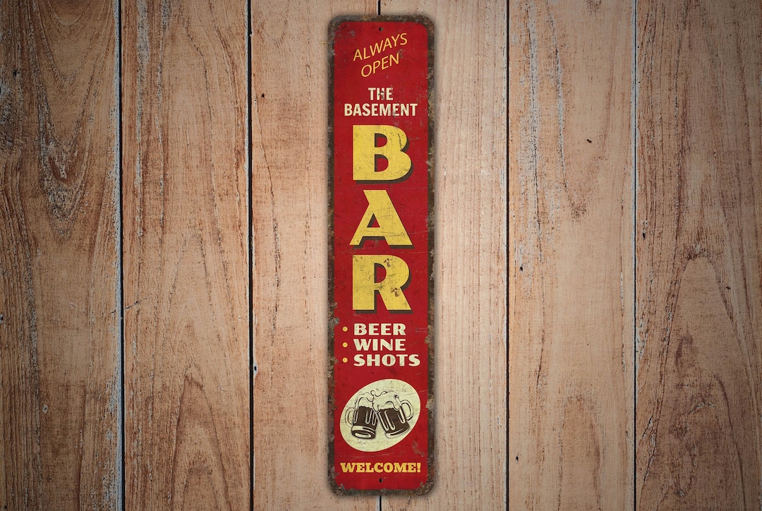 The Basement Bar Sign - Beer Bar Sign - Beer Lover Gift - Bar Decor ...