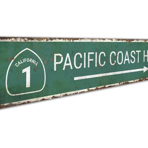Pacific Coast HWY Sign - Pacific Coast Decor - Highway Sign - Direction ...