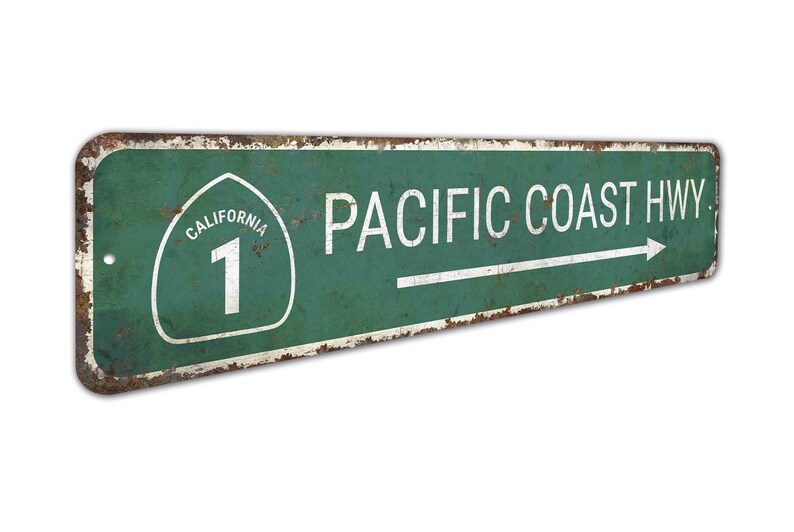 Pacific Coast HWY Sign - Pacific Coast Decor - Highway Sign - Direction ...