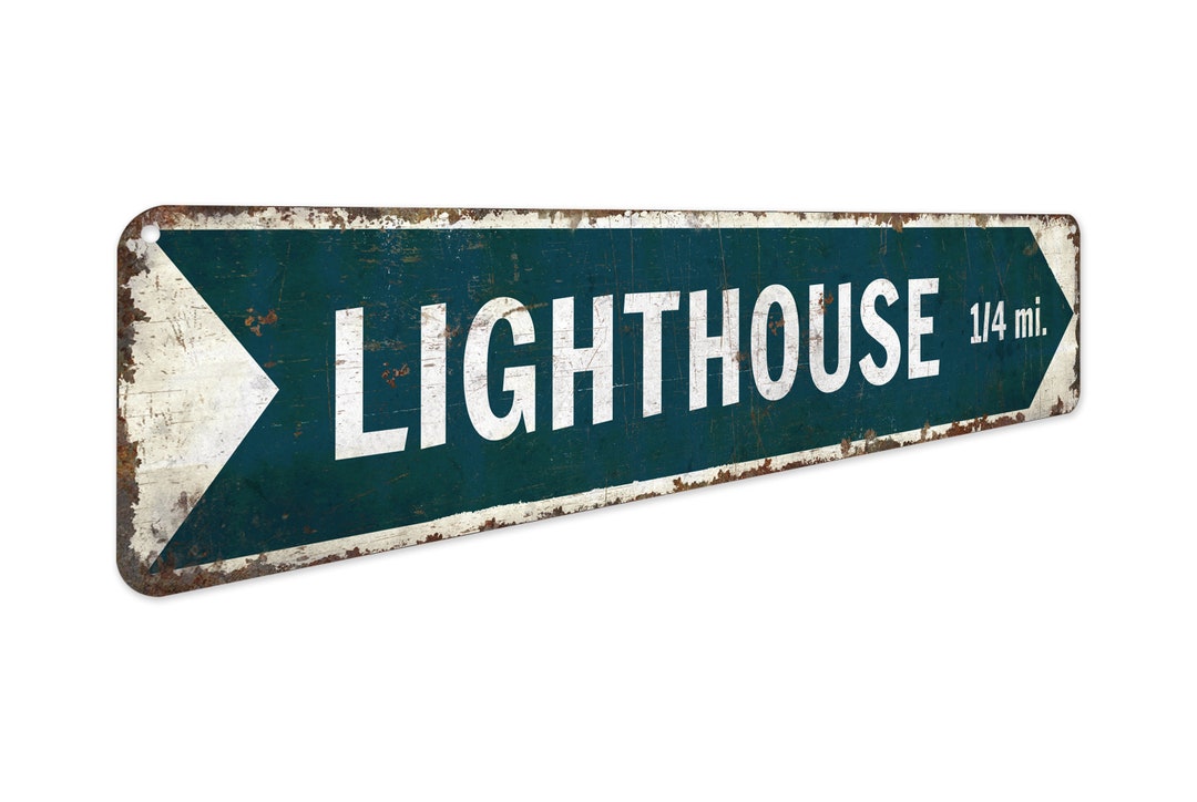 Light House Arrow Sign - Light House Sign - Custom Directional Sign ...