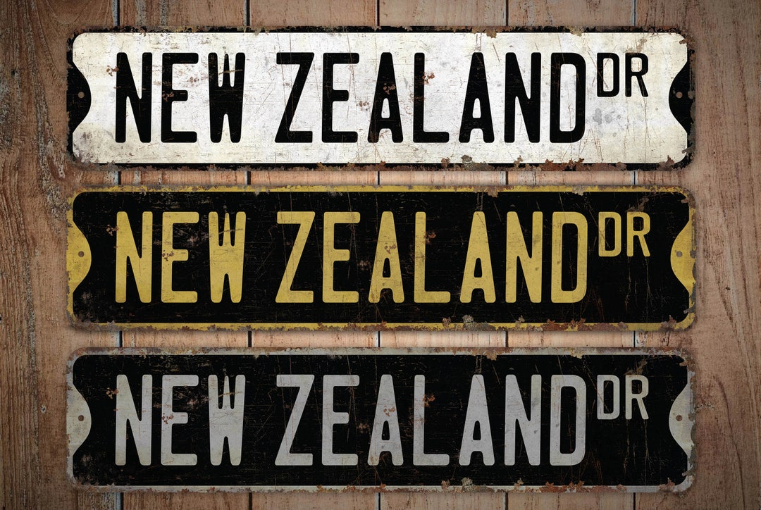 New Zealand - New Zealand Sign - New Zealand Decor - Vintage Style Sign ...
