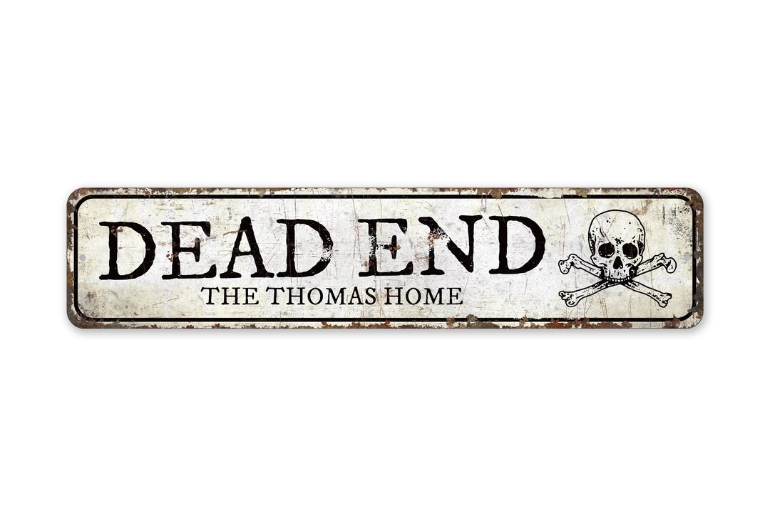 Dead End Sign - Dead End - Dead End Decor - Vintage Style Sign ...