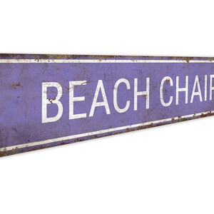 Beach Chair Sign - Custom Beach Sign - Custom Beach Decor - Vintage ...