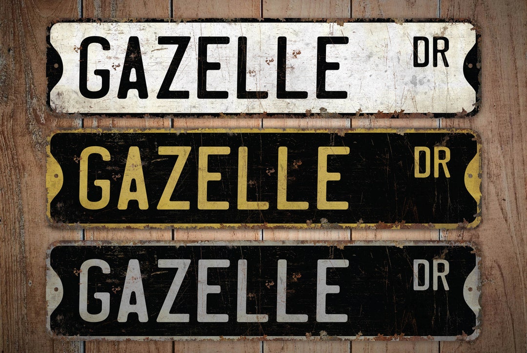 Gazelle - Gazelle Sign - Gazelle Decor - Vintage Style Sign - Custom ...