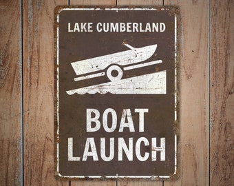 Boat Launch Lake Sign Custom Lake Location Name Boat Ramp - Etsy