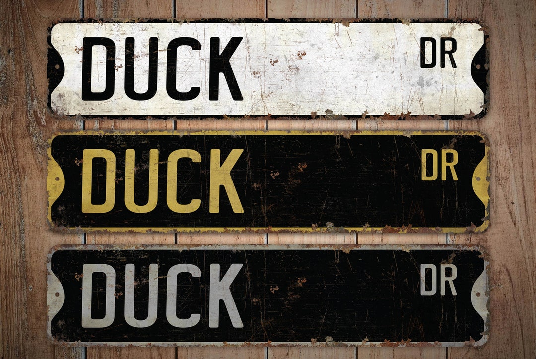 Duck - Duck Sign - Duck Decor - Vintage Style Sign - Custom Street Sign ...