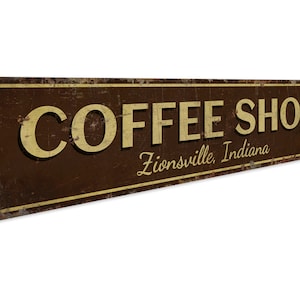 Coffee Shop Sign Custom Coffee Shop Vintage Style Sign Coffee Shop ...