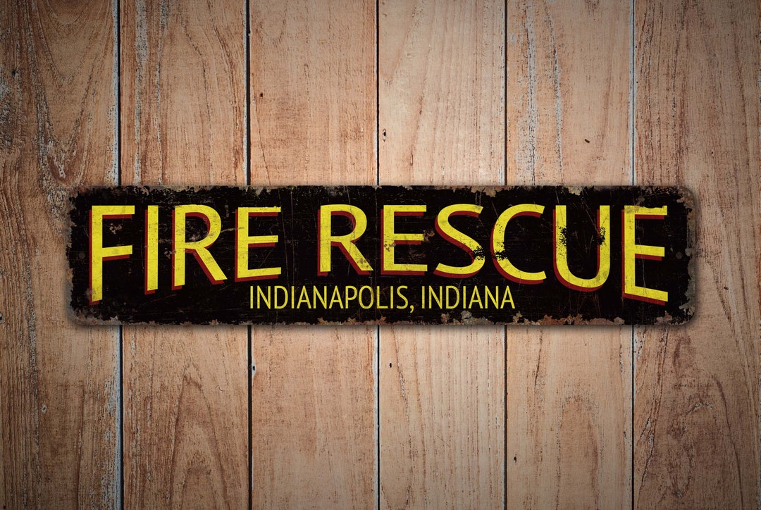 Fire Rescue Sign City Fire Rescue Vintage Style Sign Fire Rescue Fire ...