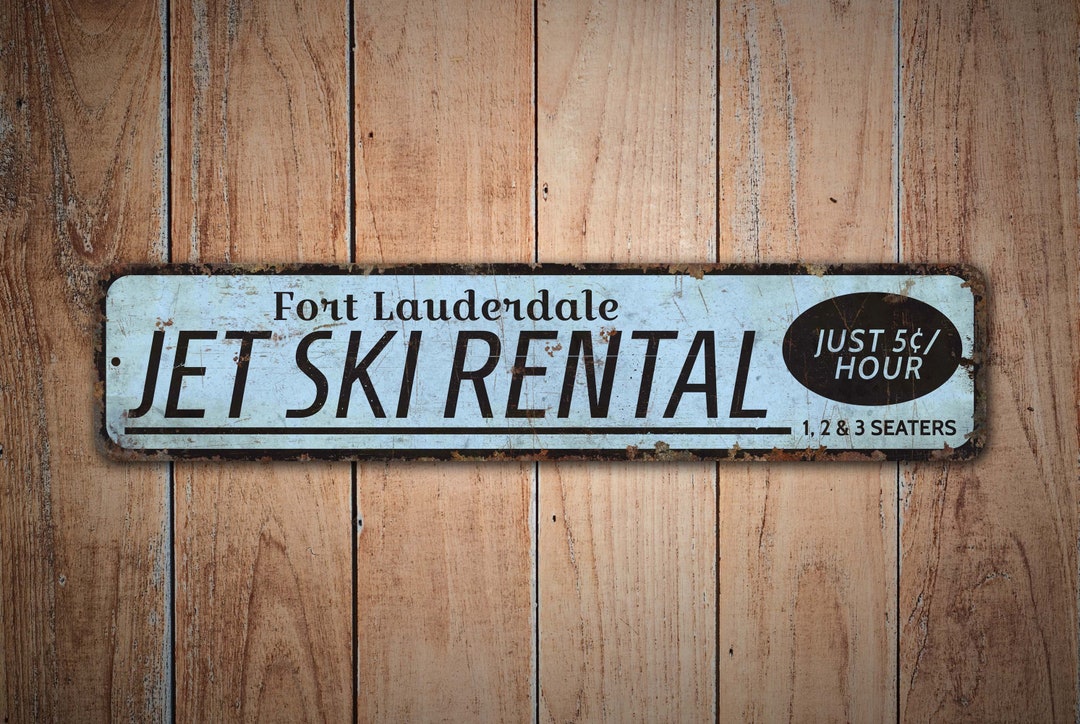 Jet Ski Rental Sign Jet Ski Rental Decor Jet Ski Sign Vintage Style ...