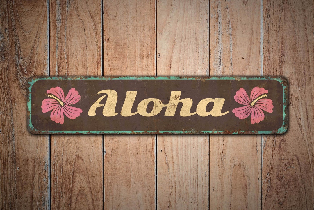 Aloha Sign - Aloha Floral Sign - Beach House Sign - Beach House Decor ...