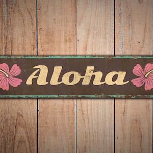 Aloha Sign - Aloha Floral Sign - Beach House Sign - Beach House Decor ...