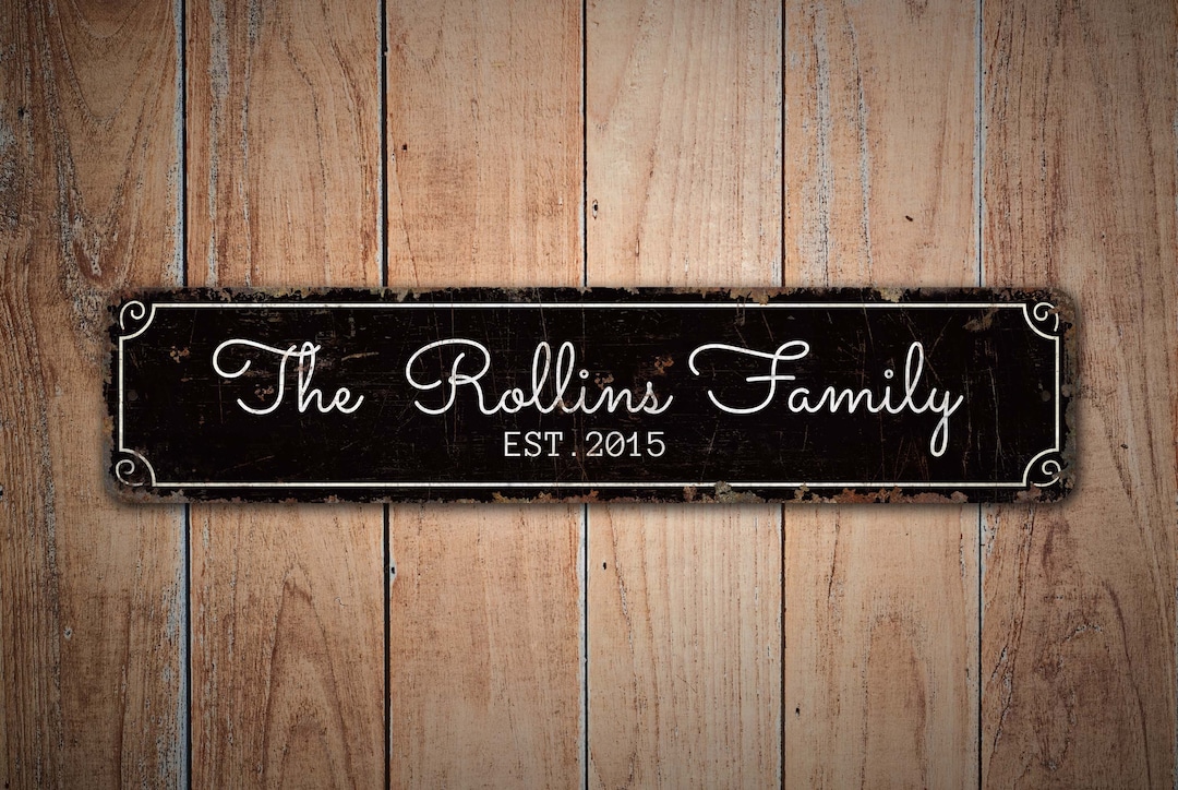 Established Sign Custom EST Date Sign Family EST Sign Vintage Style ...