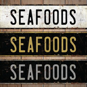 Seafood Sign - Seafood Restaurant - Seafood Decor - Custom Seafood Sign ...