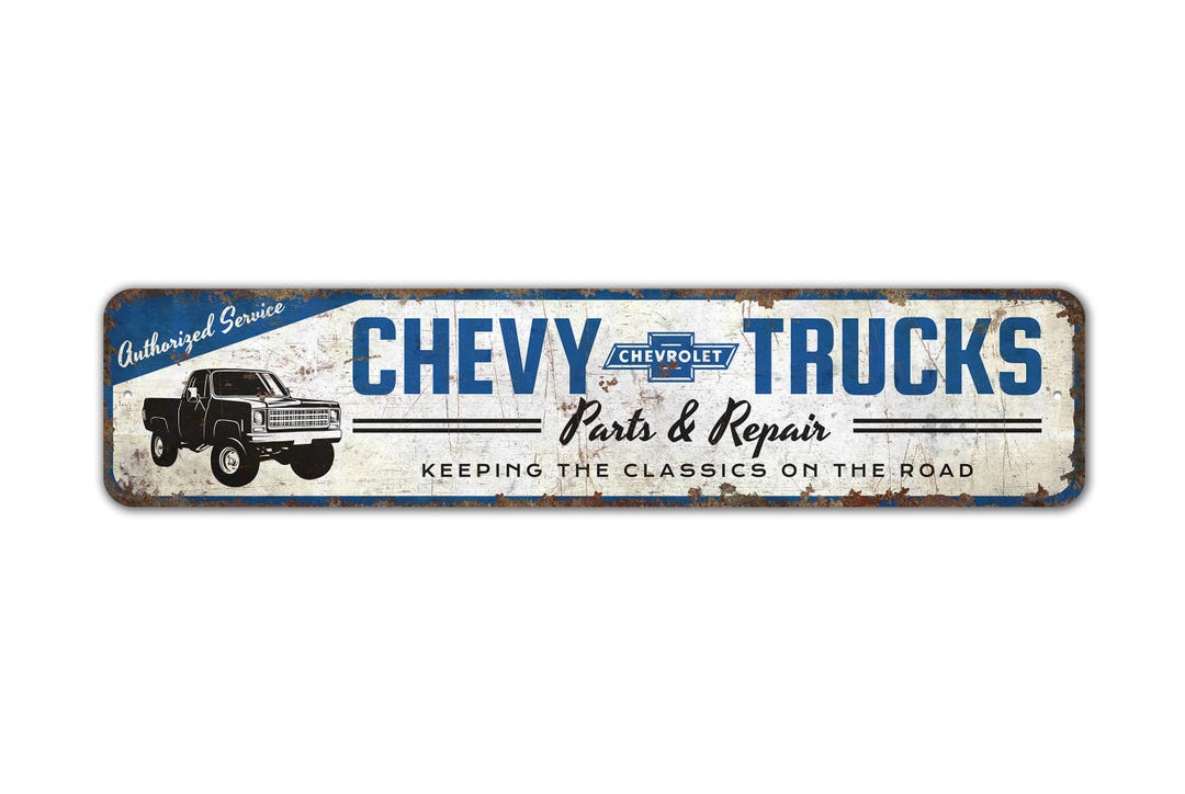 Chevy Trucks Sign - Chevy Truck Garage Sign - Chevy Lover Gift - Garage ...