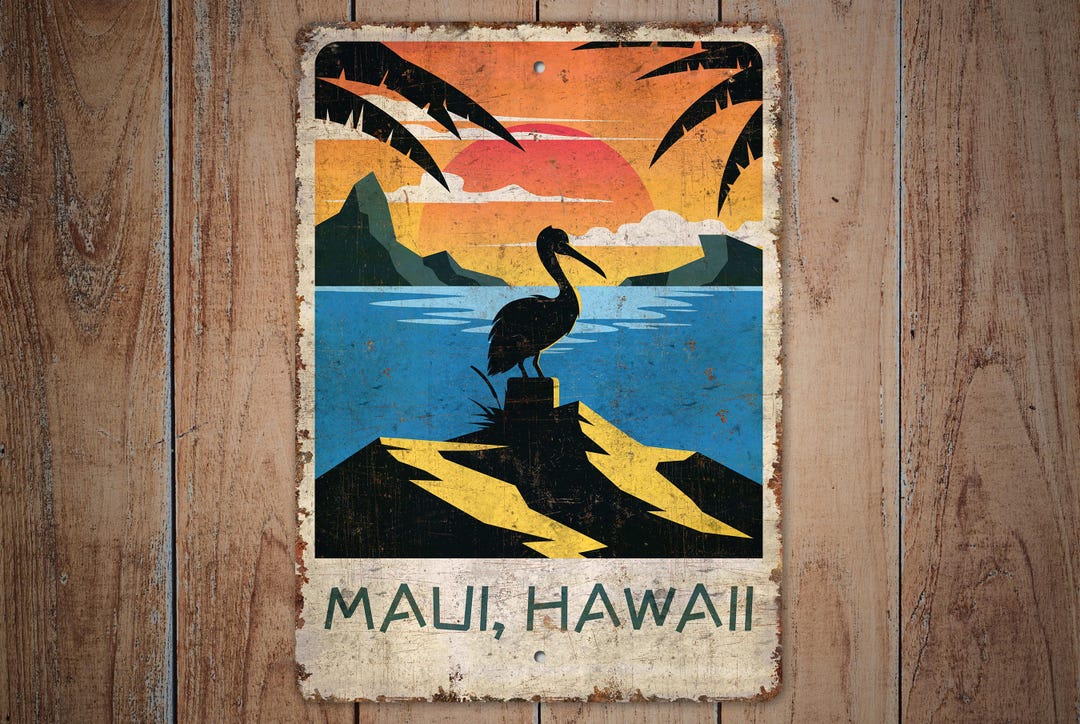 Maui Hawaii Sign - Custom Beach Sign - Maui Sunset - Beach Decor ...