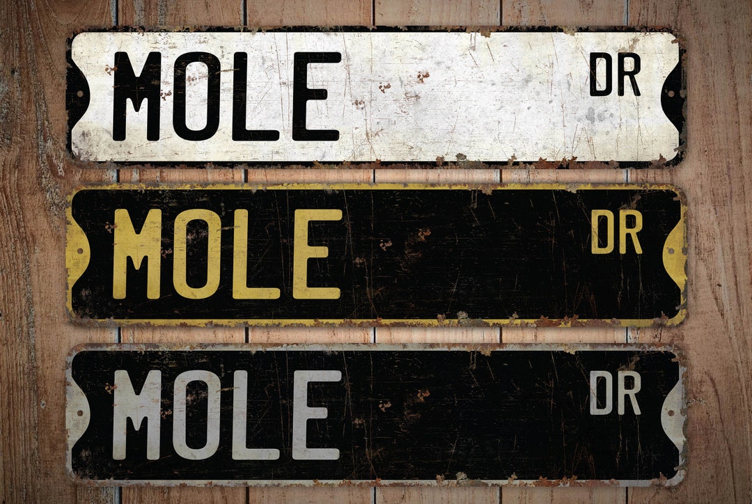 Mole - Mole Sign - Mole Decor - Mole Lover Gift - Custom Street Sign ...