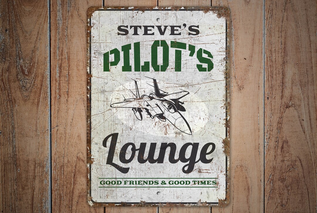 Pilot's Lounge Sign - Pilot's Lounge Decor - Pilot's Lounge - Aviator ...
