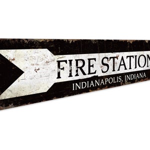 Fire Station Sign - Custom Fire Station - Vintage Style Sign - Fire ...