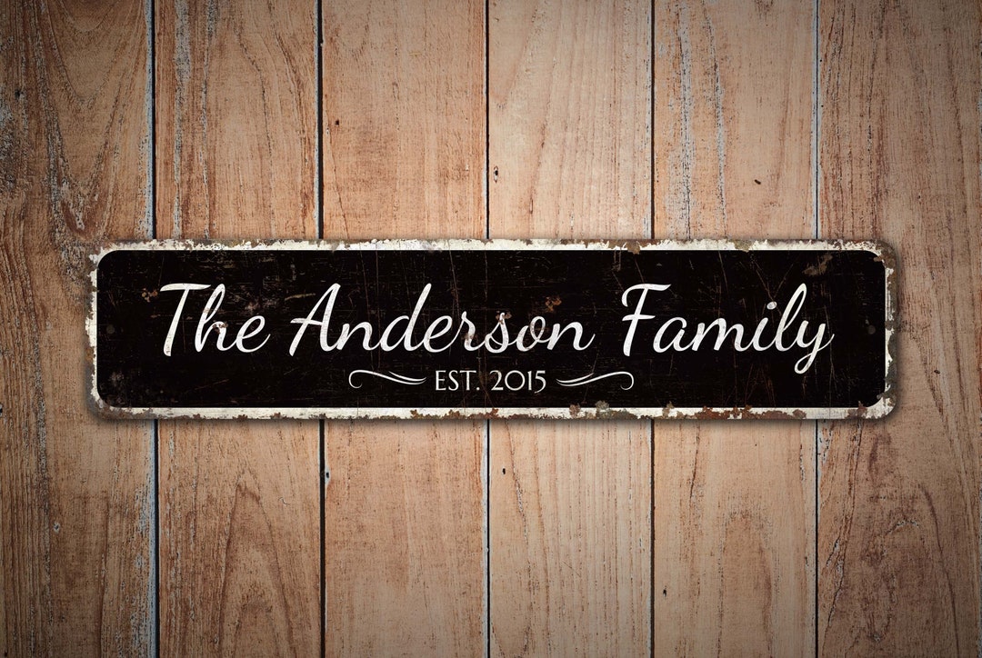 Family EST Sign - Custom Family Name - Vintage Style Sign - Family EST ...