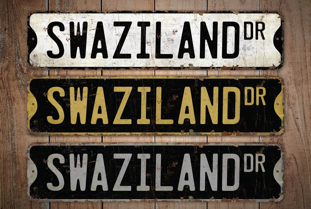 Swaziland - Swaziland Sign - Swaziland Decor - Vintage Style Sign ...