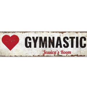 Gymnastics Sign - Kids Room Sign - Kids Room Decor - Vintage Style Sign ...