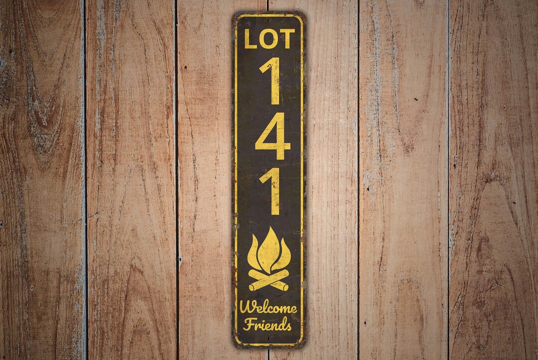 Lot 101 Sign - Camping Lot Sign - Camper Number Sign - Camping Lot ...