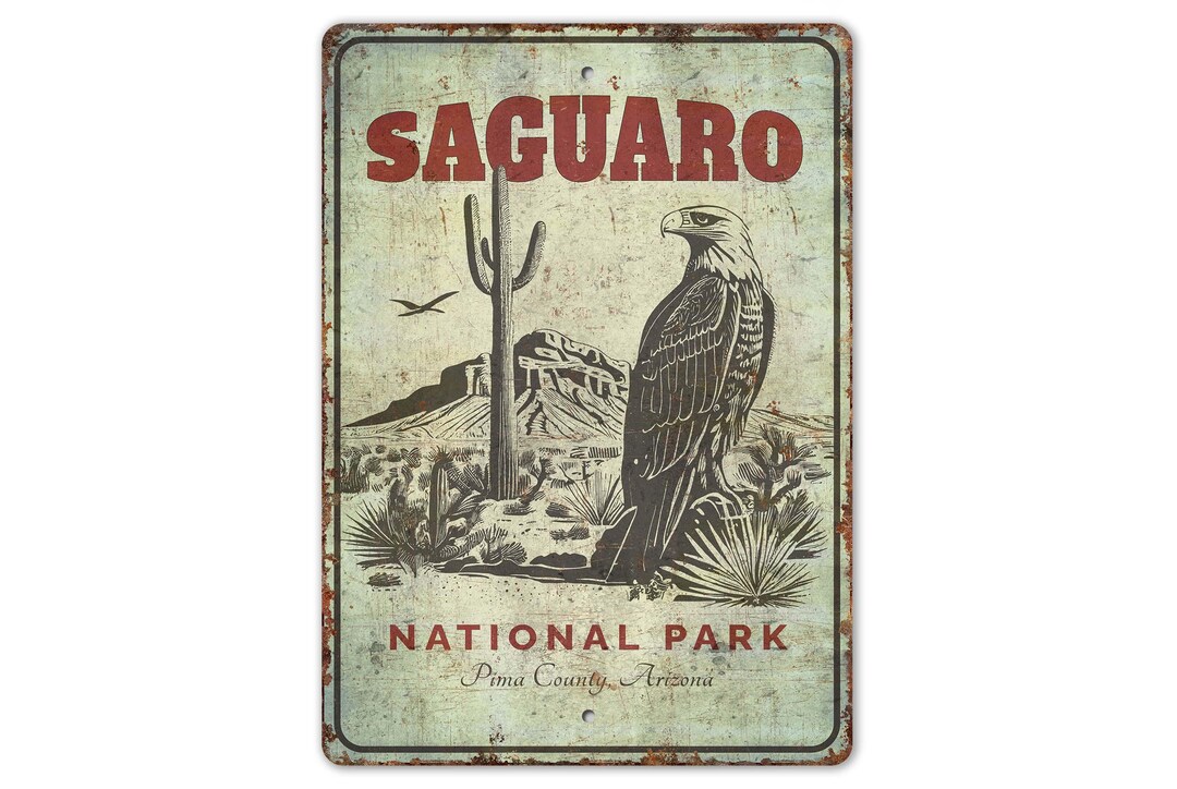Saguaro Sign - National Park Sign - Park Decor - Arizona National Park ...