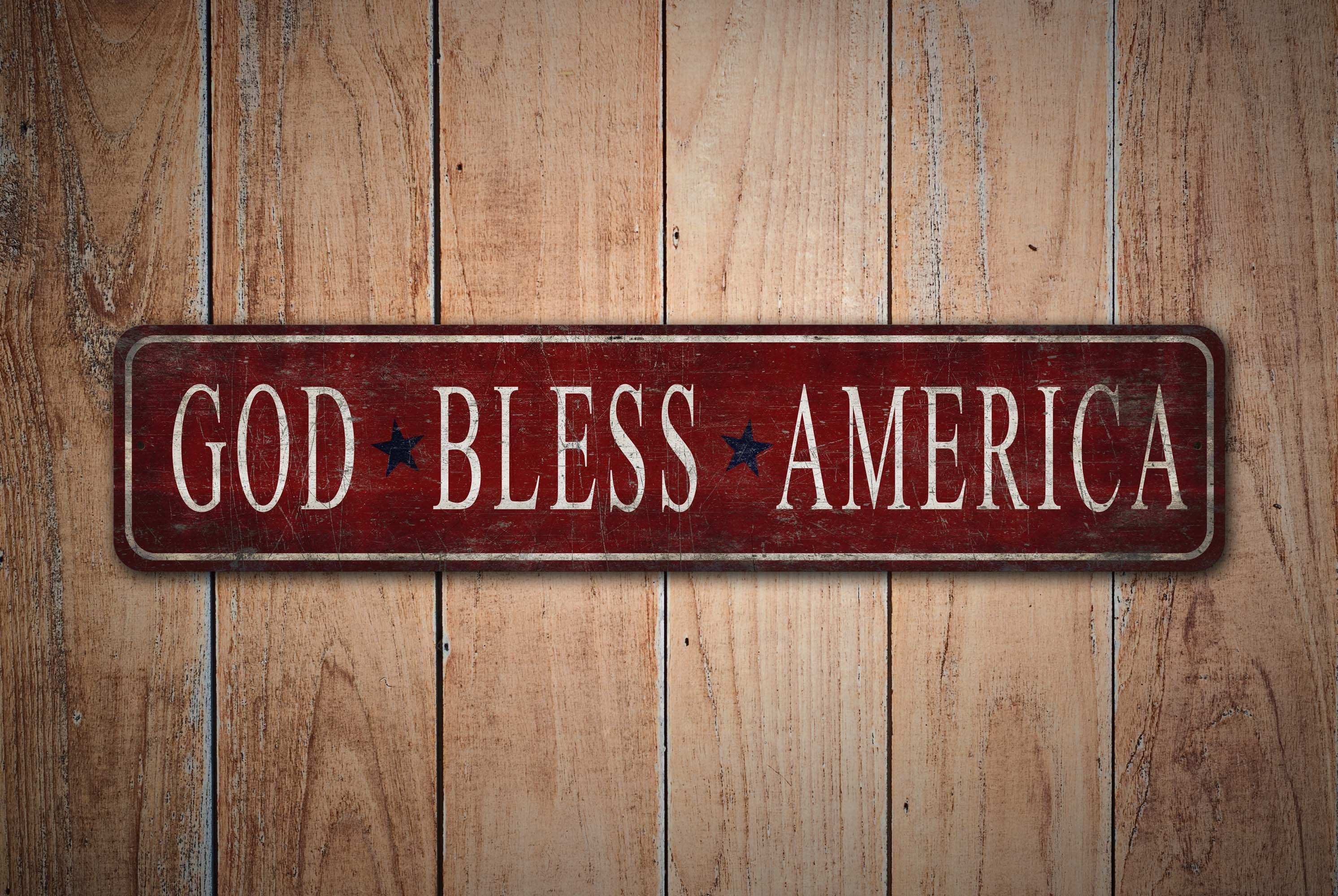 God Bless America - Vintage Style Sign - God Bless America Sign ...