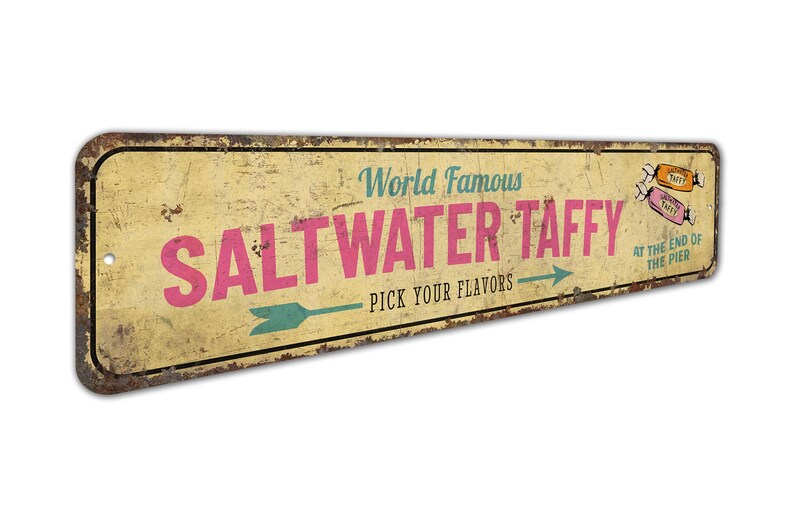 Saltwater Taffy - Saltwater Taffy Sign - Saltwater Decor - Beach House ...