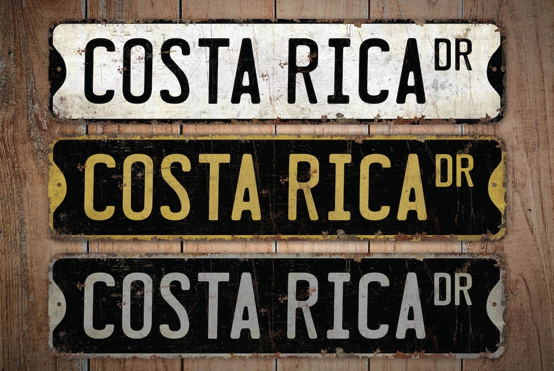 Costa Rica - Costa Rica Sign - Costa Rica Decor - Vintage Style Sign ...