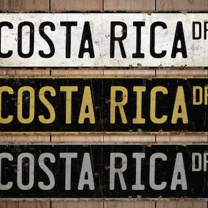 Costa Rica - Costa Rica Sign - Costa Rica Decor - Vintage Style Sign ...