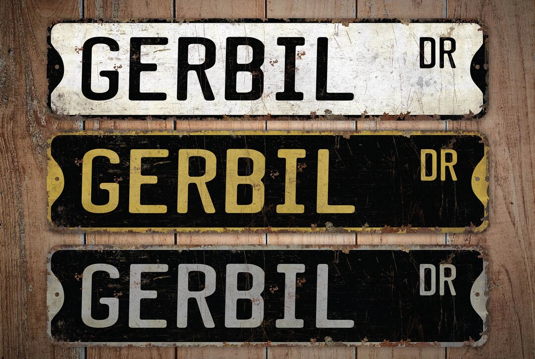 Gerbil Gerbil Sign Gerbil Decor Vintage Style Sign Custom Street Sign ...
