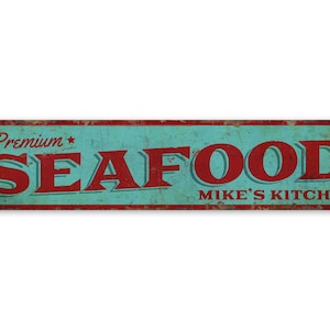 Seafood Sign - Seafood Restaurant - Seafood Decor - Custom Seafood Sign ...