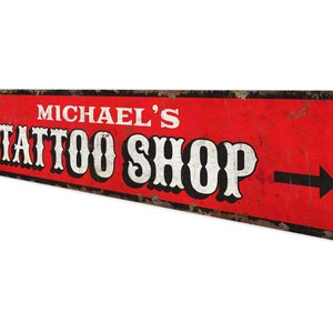 Tattoo Shop Sign - Custom Tattoo Shop - Vintage Style Sign - Tattoo ...