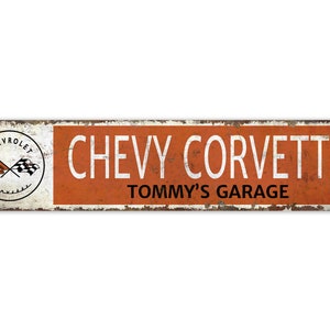 Chevy Corvette Sign - Corvette Garage - Garage Sign - Corvette Garage ...