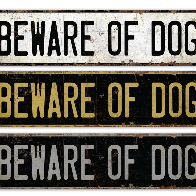 Dog Metal Beware Sign - Etsy