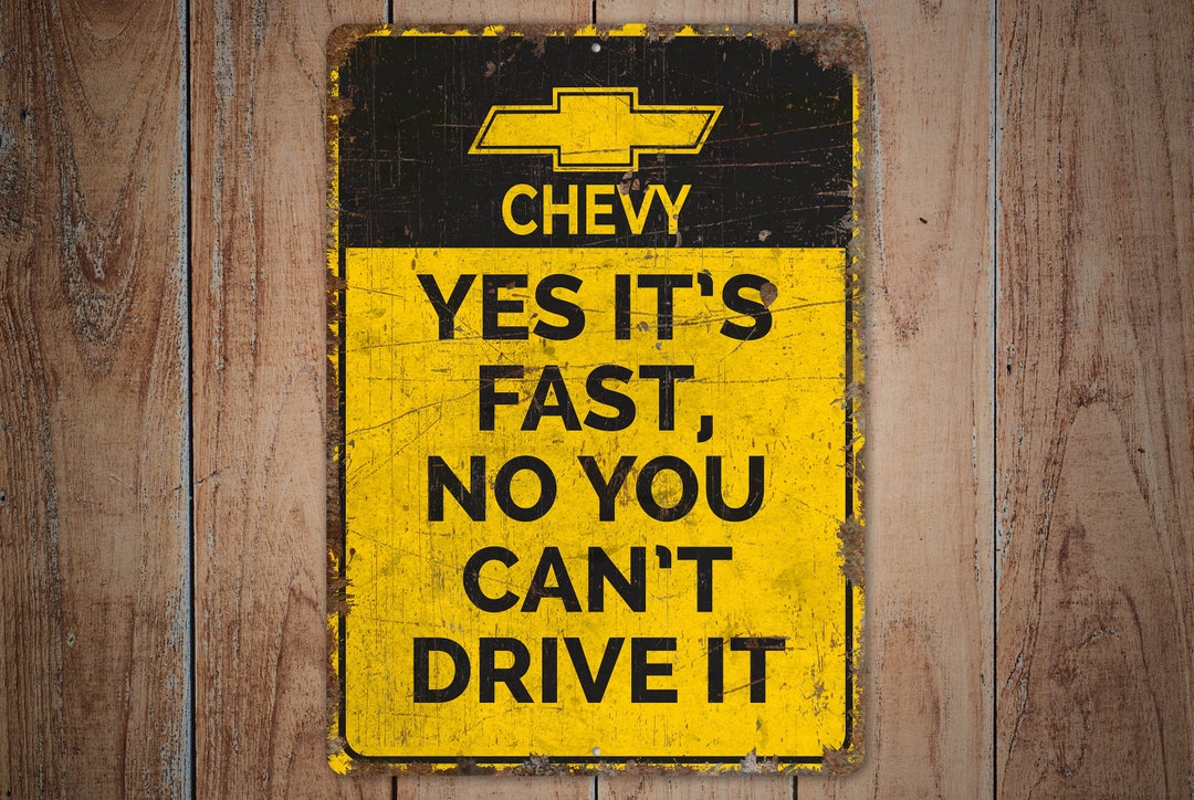 Chevy Sign Fast Car Sign Chevy Car Decor Car Show Sign Vintage Style ...