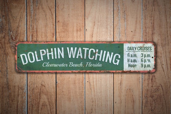 Dolphin Watching Sign Beach Arrow Sign Dolphin Watching | Etsy