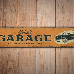 Garage Sign - Garage Decor - Cold Beer and Cars - Cold Beer Garage ...