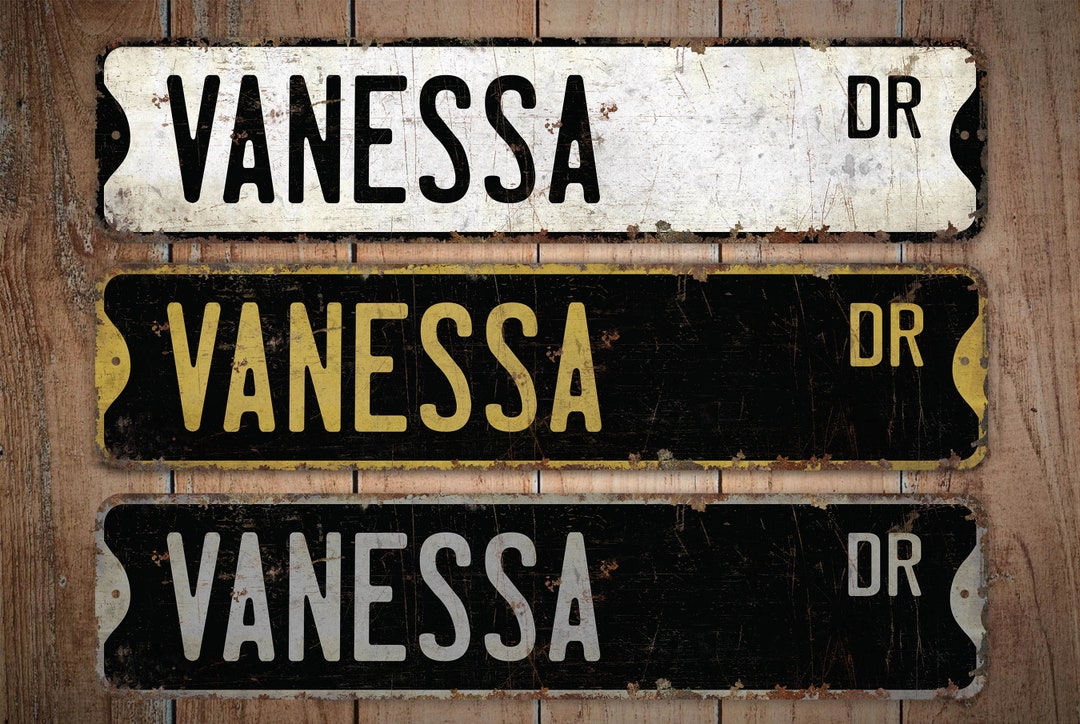 Vanessa Name Sign - Girls Name Sign - Family Name Sign - Kids Room Door ...