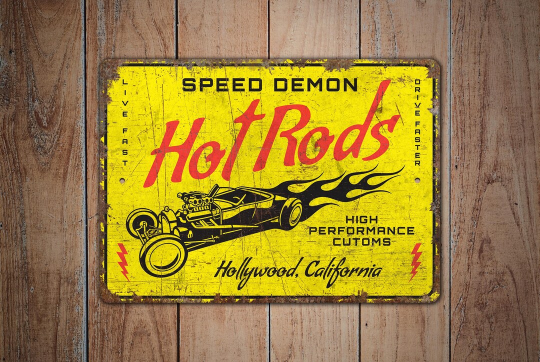 Speed Demon Hot Rods - Hot Rod Garage Decor - Hot Rod Sign - Hot Rod ...