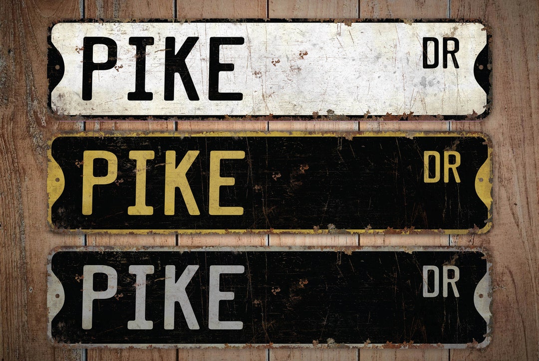 Pike - Pike Sign - Pike Decor - Pike Lover Gift - Custom Street Sign ...