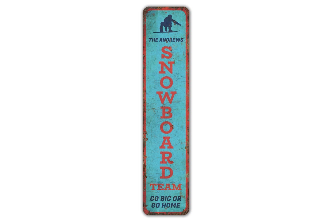 Snowboard Team Sign - Snowboard Team - Snowboard Team Decor - Vintage ...