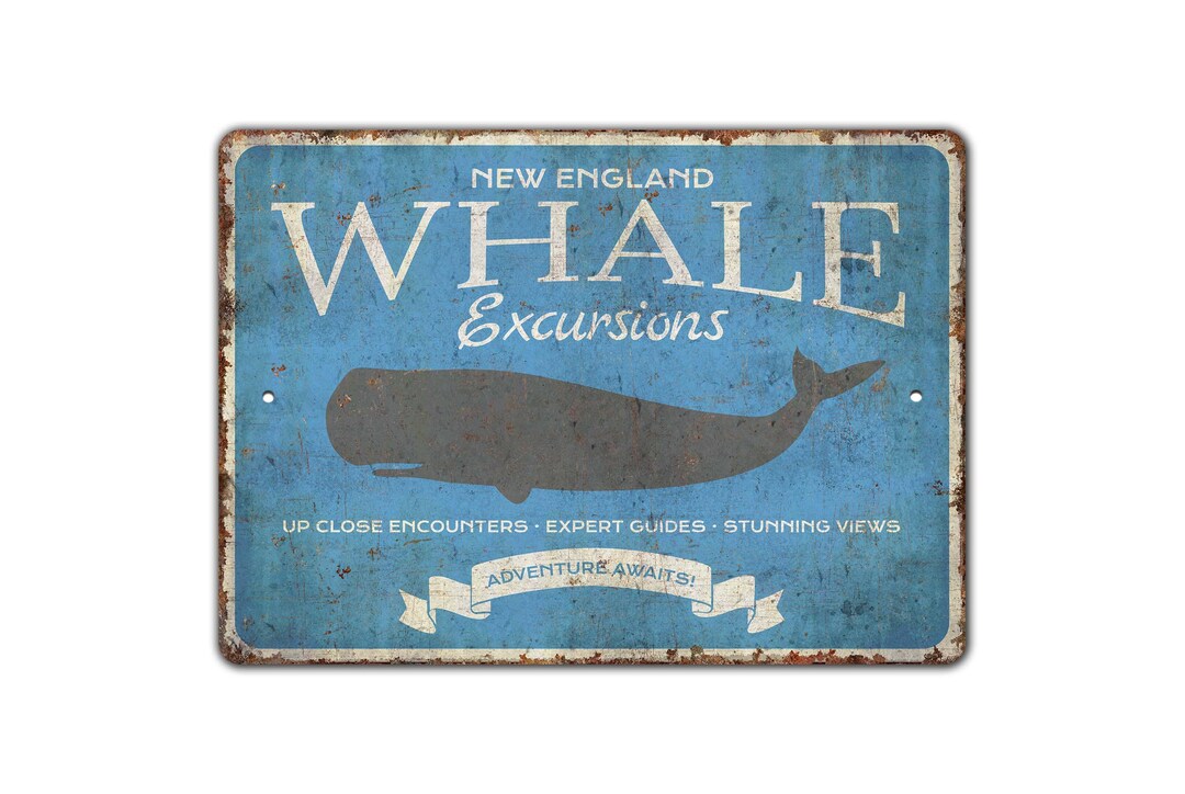 Whale Excursions Sign - Whale Sign - Whale Lover Gift - Whale Watching ...
