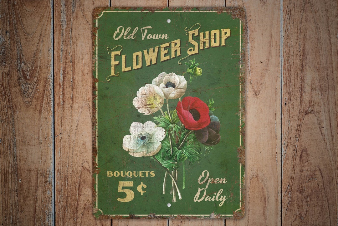 Old Town Flower Shop - Flower Shop Sign - Flower Shop Decor - Flower ...